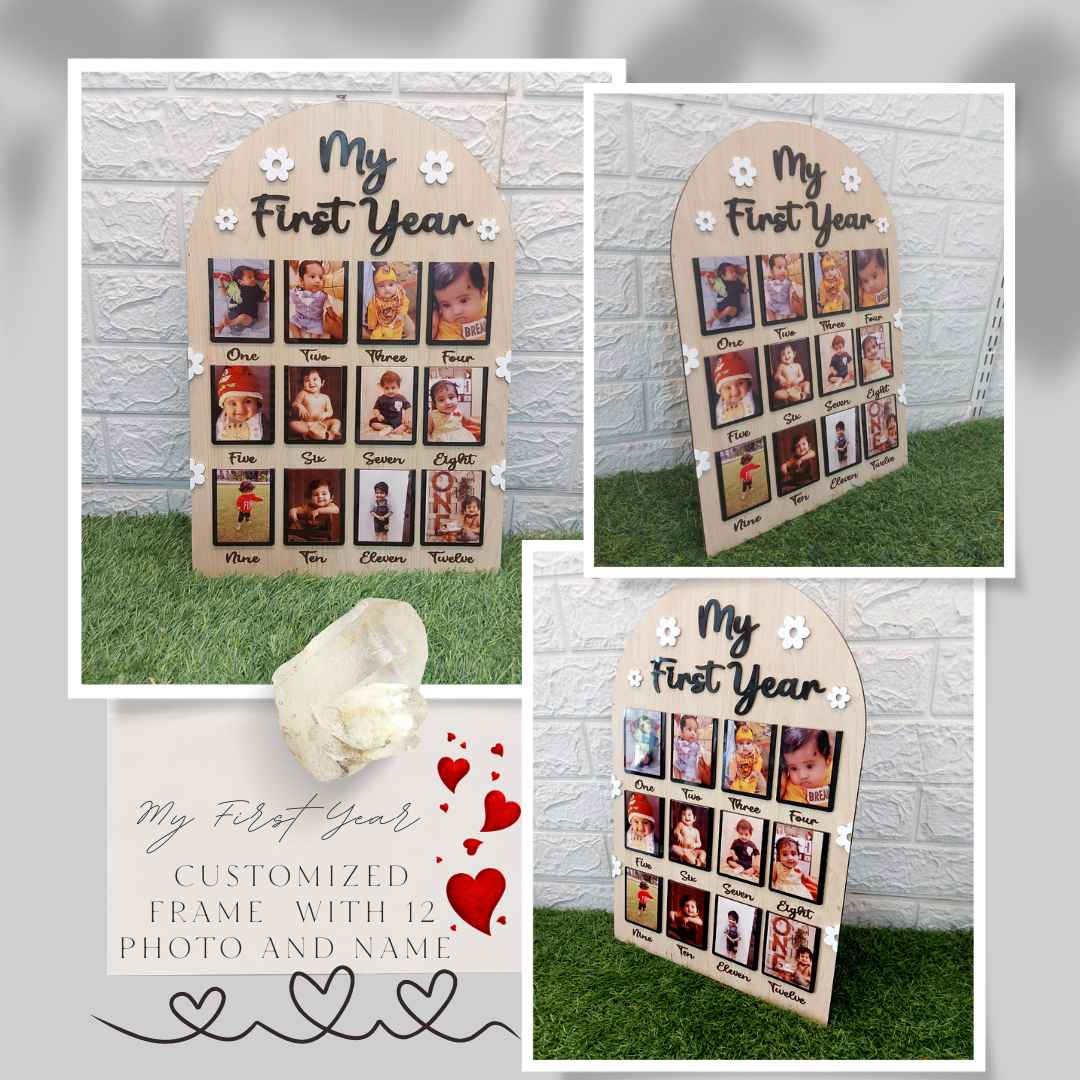 My First Year Baby Frame - Milestone Memory Keepsake Display for ...